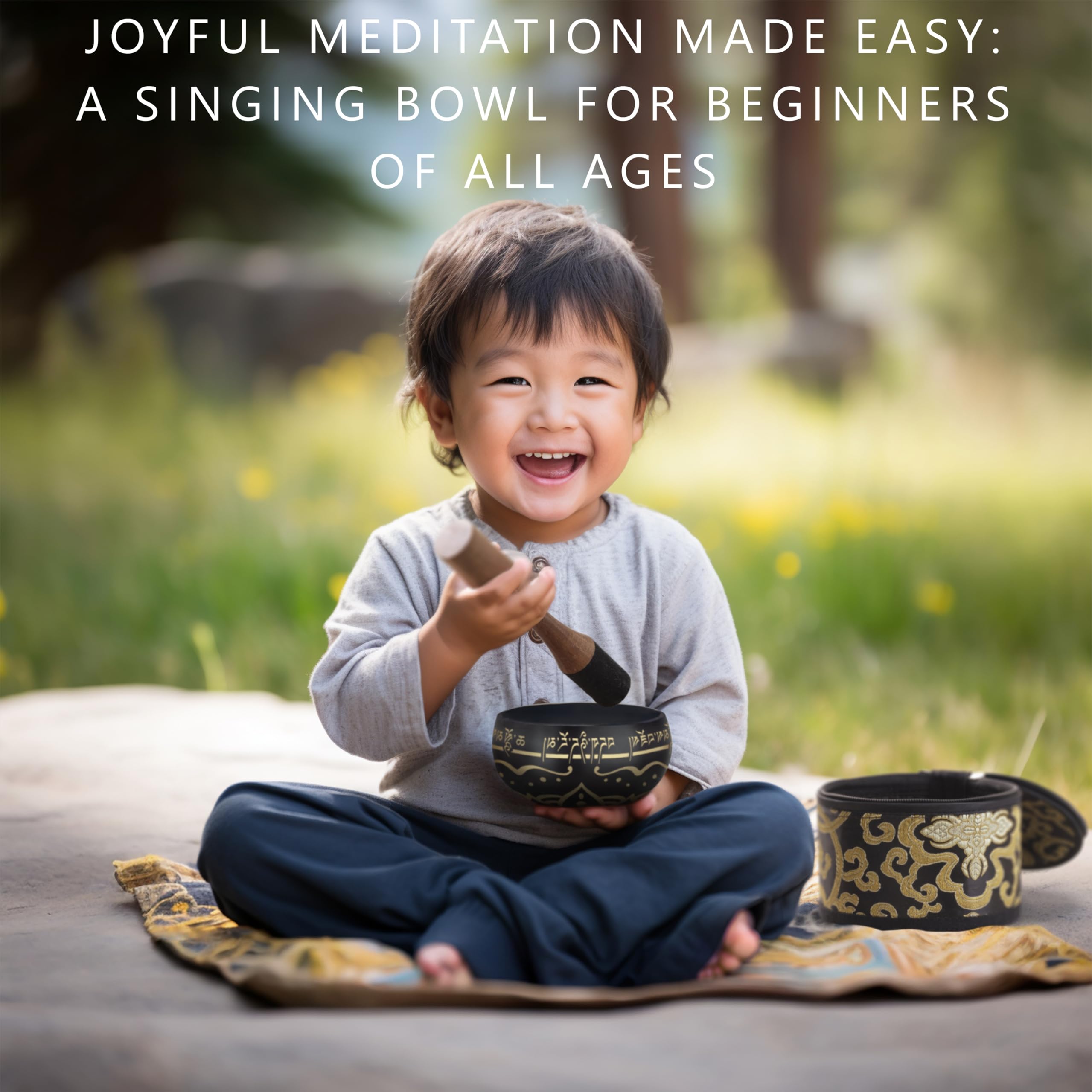 Tibetan Singing Bowl Set β Authentic Hand-Tuned Sound Bowl for Meditation β Complete Meditation Bowl Kit with Cushion, Mallet, Box & Guide β Perfect Tibetan Bell for Yoga, Relaxation, & Sound Healing