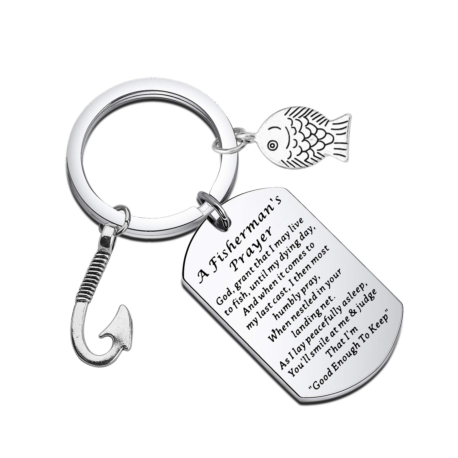 WSNANG Fisherman Anglers Gift A Fisherman's Prayer Keychain Fishing Lover Gift Fishing Lure Jewelry (Fisherman Prayer DT)