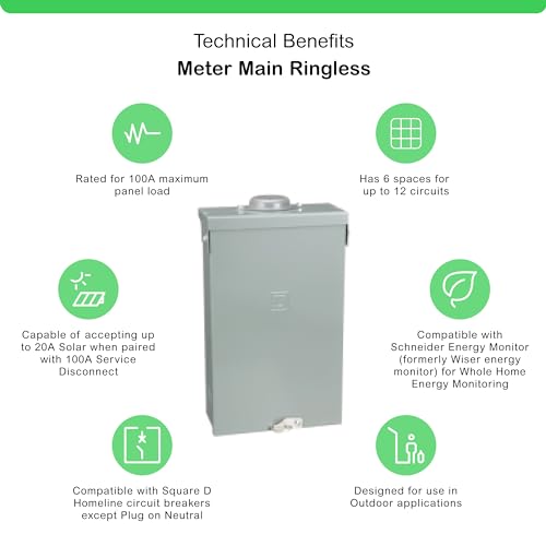 Square D by Schneider Electric HOM612L100SCP Homeline 100 Amp 6-Space 12-Circuit Indoor Surface, No Size, No Color