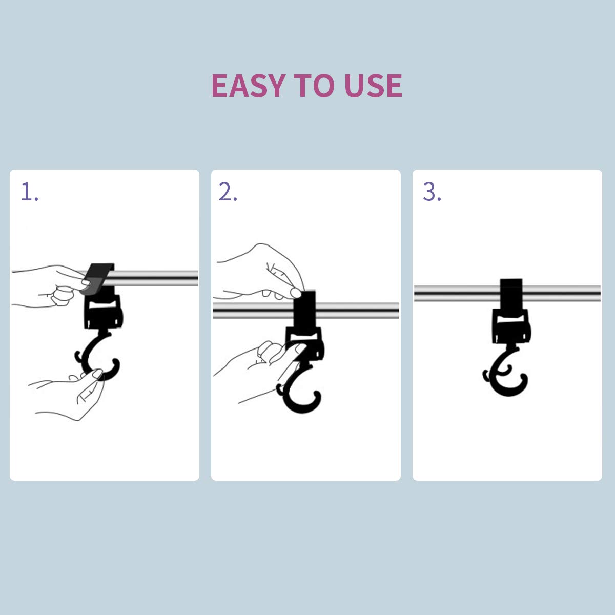 SUNVENO Baby Stroller Hooks for Mom Purse Shopping Grocery Bag and Accessory - (2 Pack)