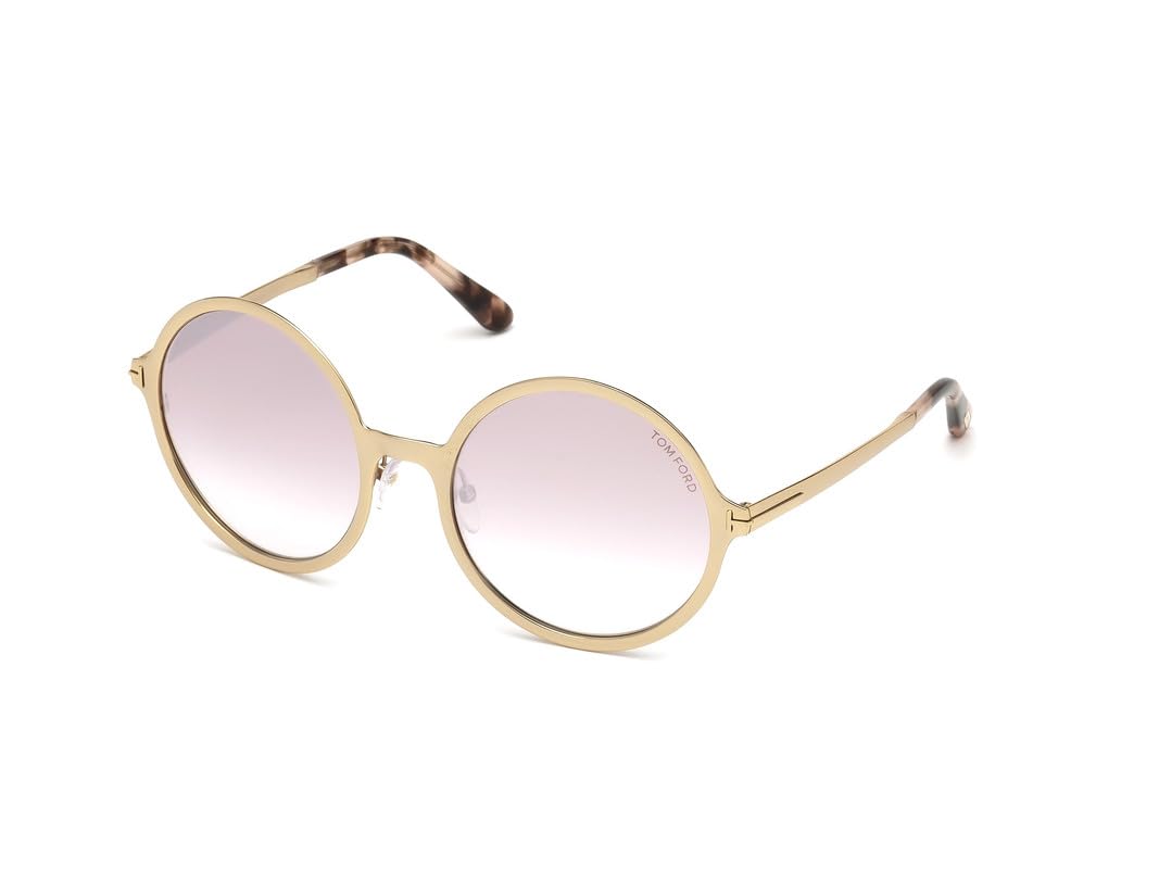 Tom Ford FT0572 28Z Shiny Rose Gold Ava Round Sunglasses Lens Category 2 Size 5