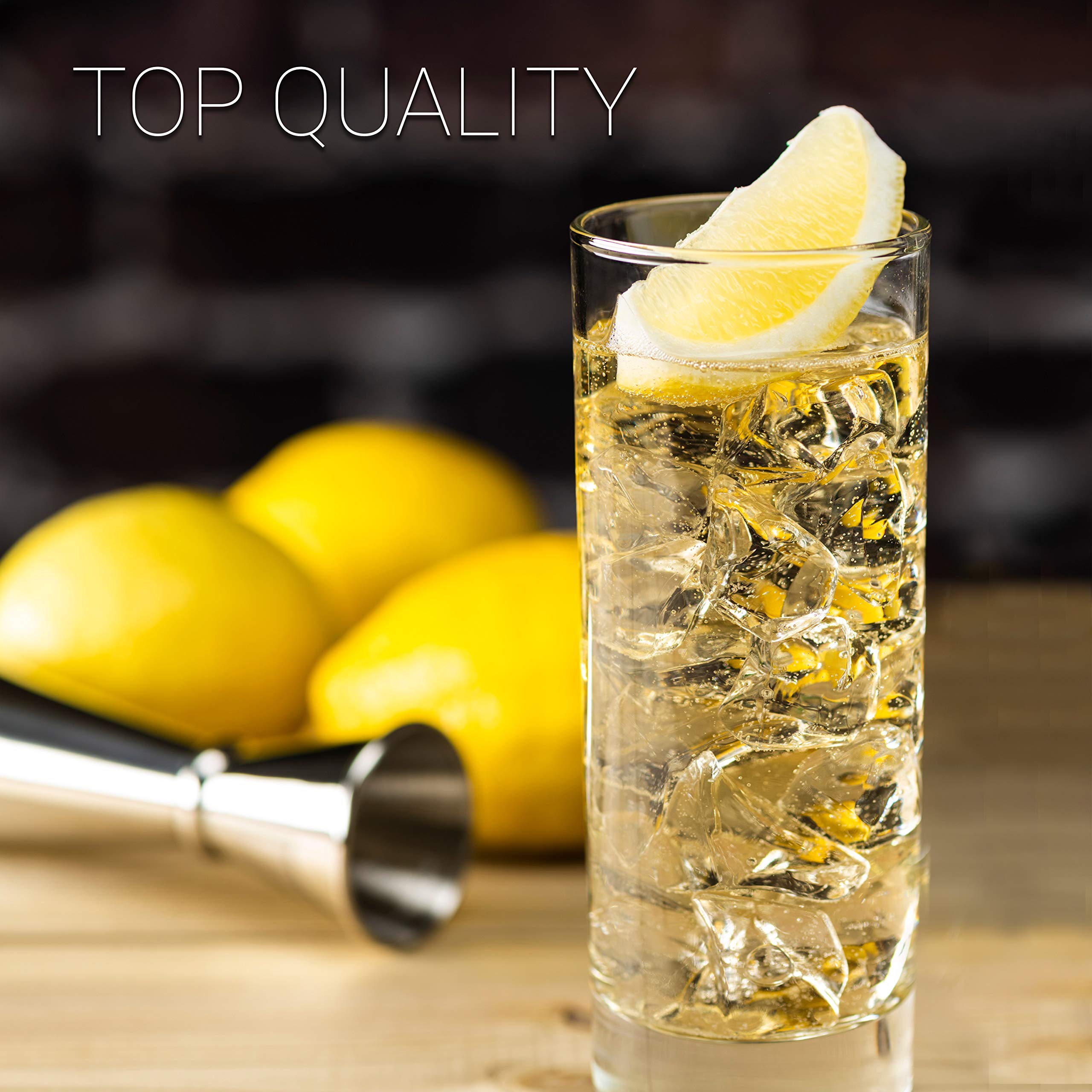 Upper Midland Products 12 Tom Collins Highball Glasses, 10.5 Oz Zombi Mojito Slim Modern Glass