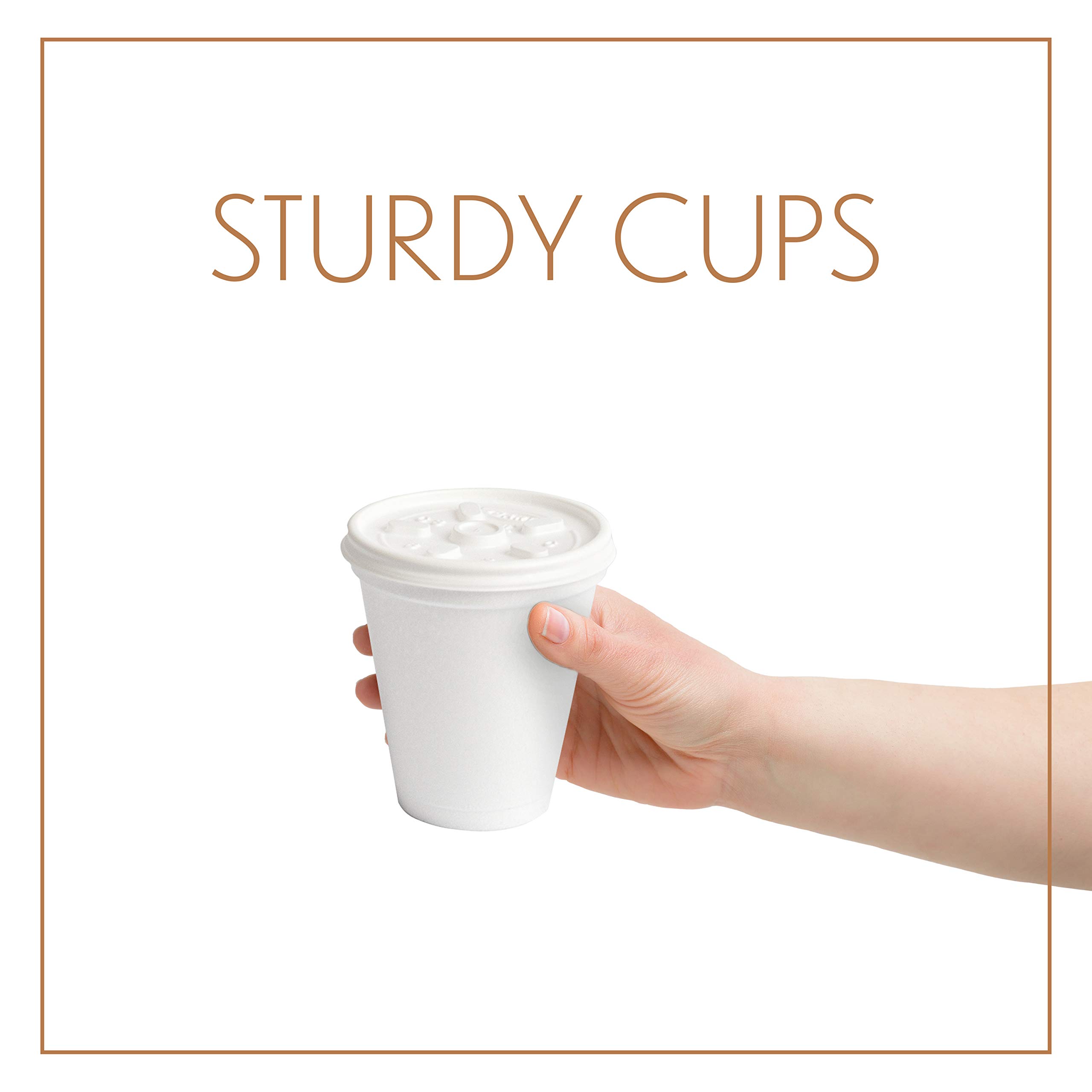 Upper Midland Products 6 Oz Styrofoam Cups With Lids, Mini Styrofoam Cups, Insulated For Hot And Cold, 50 Pk