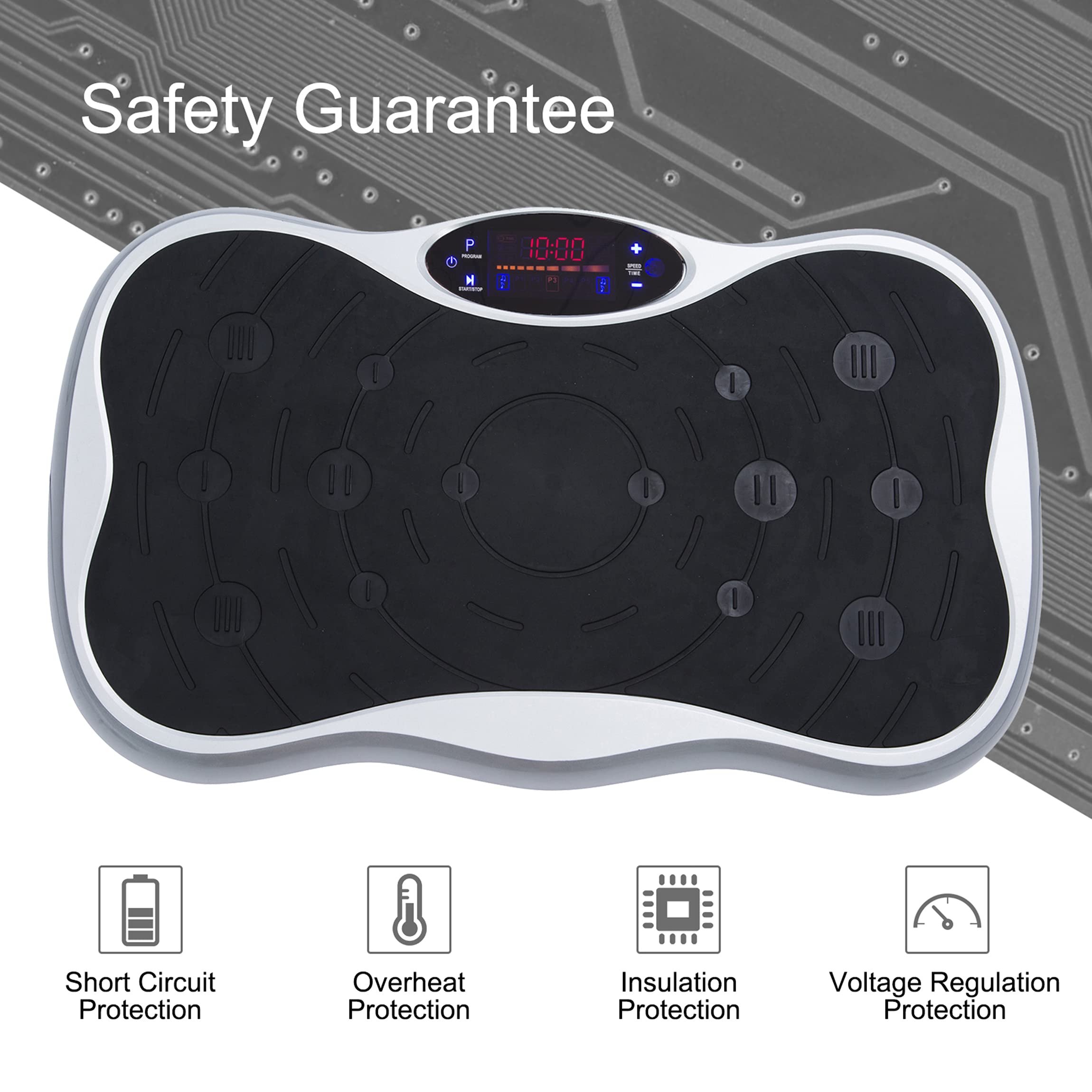 Real Relax Mini Vibration Plate Exercise Machine Full Whole Body Workout Home Massager and Fitness Platform Weight Loss & Toning, with Resistance Band,Remote Control and Support 330Ibs,Silver
