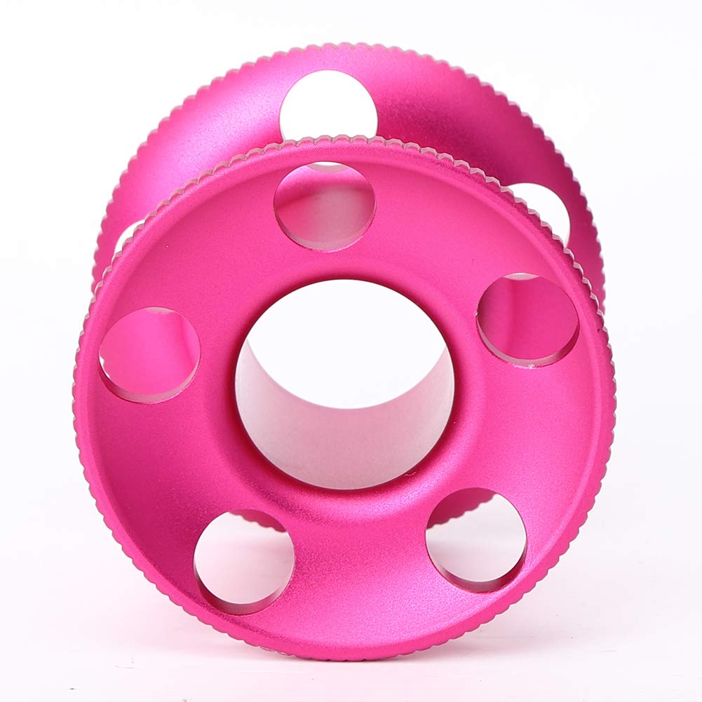 WNSC Durable Aluminum Alloy Finger Reel, Finger Spool, Lightweight Finger Control Reel, Empty Easy to Use Line Tool for Freediving Snorkeling(red)