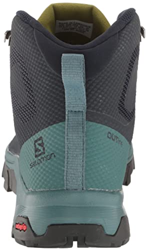 Salomon Outline Mid Gore-TEX Hiking Boots for Women, Navy Blazer/Hydro/Guacamole, 7.5