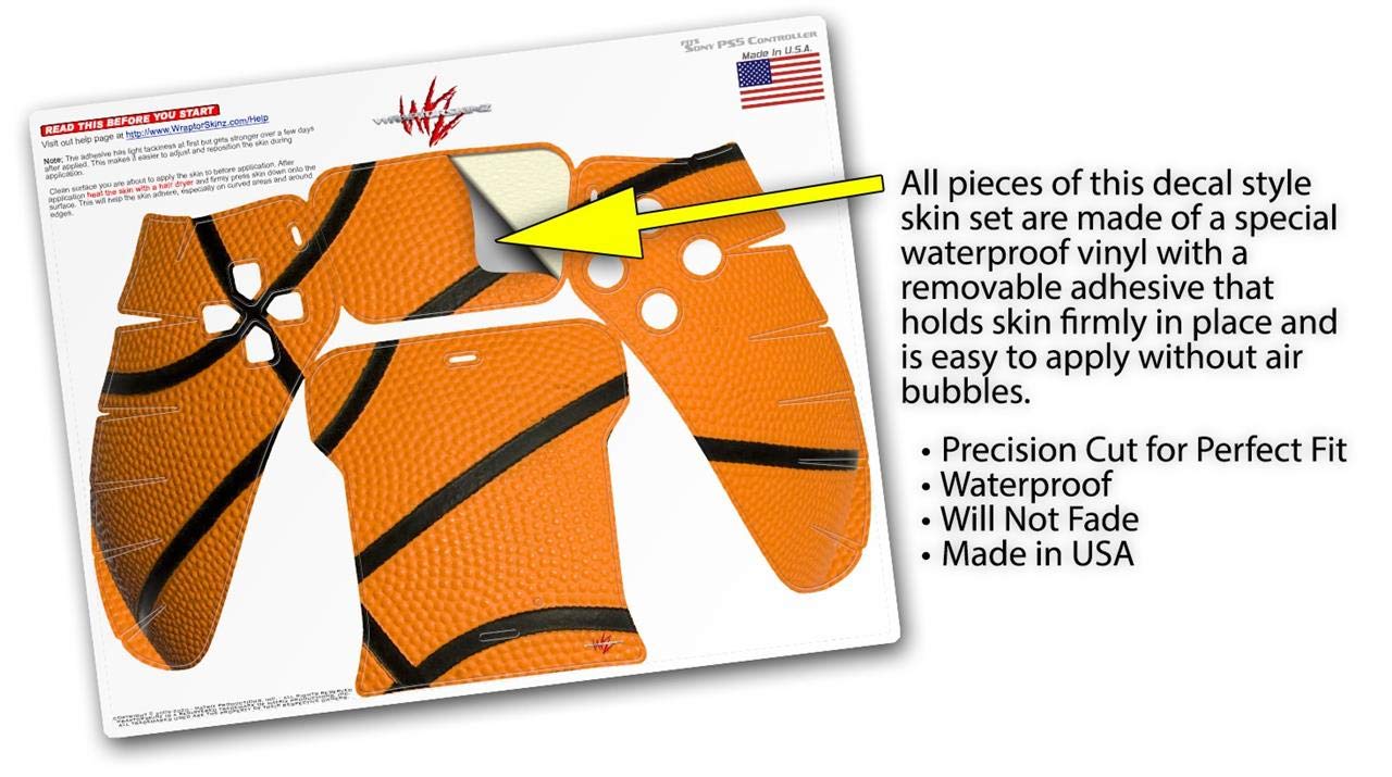 WraptorSkinz Skin Wrap compatible with Sony PS5 DualSense Controller Basketball (CONTROLLER NOT INCLUDED)