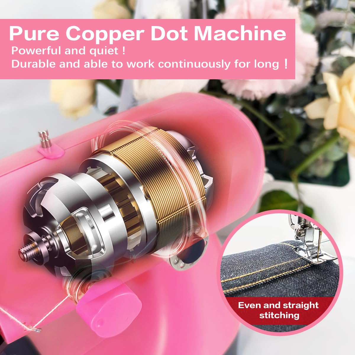 Sewing Machines Mini, portable Sewing Machine,sewing machine child's,kit easy hand held sewing machine manual sewing machine leather jeans plastic Upgraded Electric Sewing Machine with Sewing Bag, Expansion Board, LED Light (Pink)