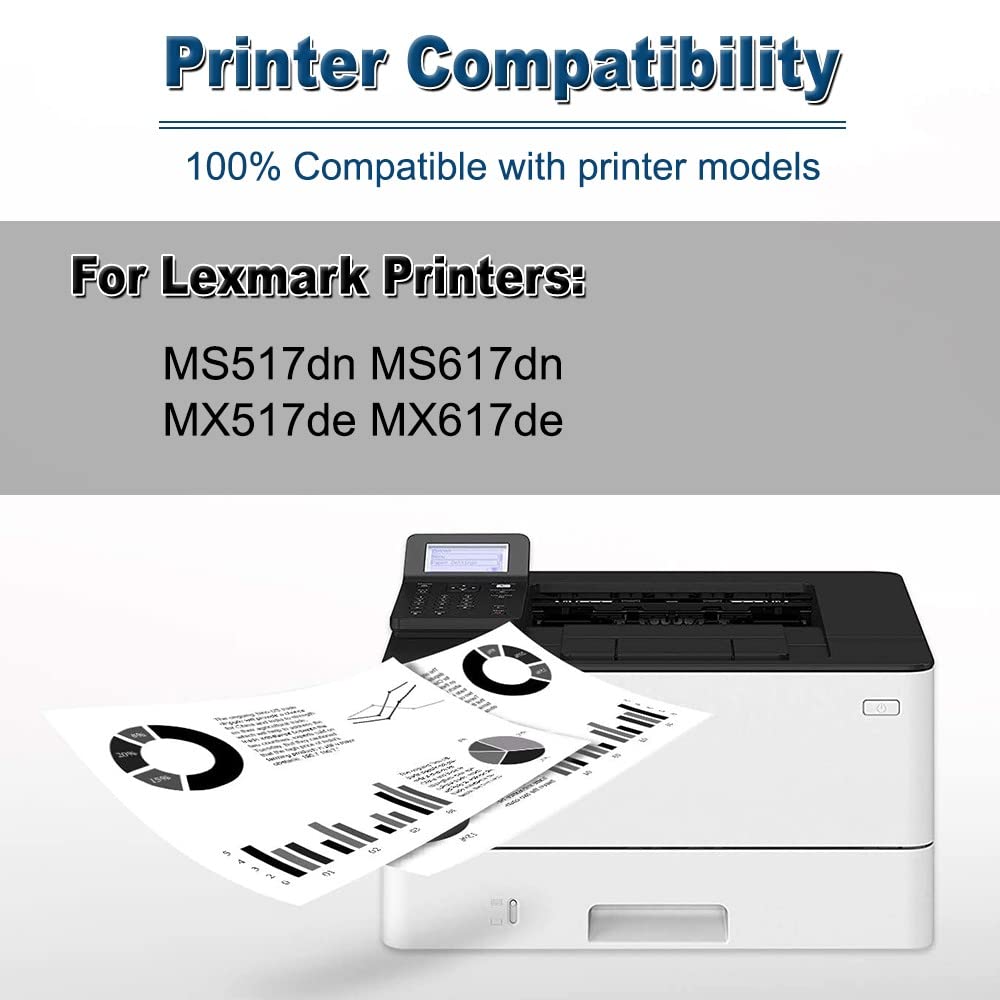 SINIYA 2-Pack Compatible High Capacity 51B1X00 Imaging Toner Cartridge Used for MS517dn MS617dn MX517de MX617de Printer (Black)