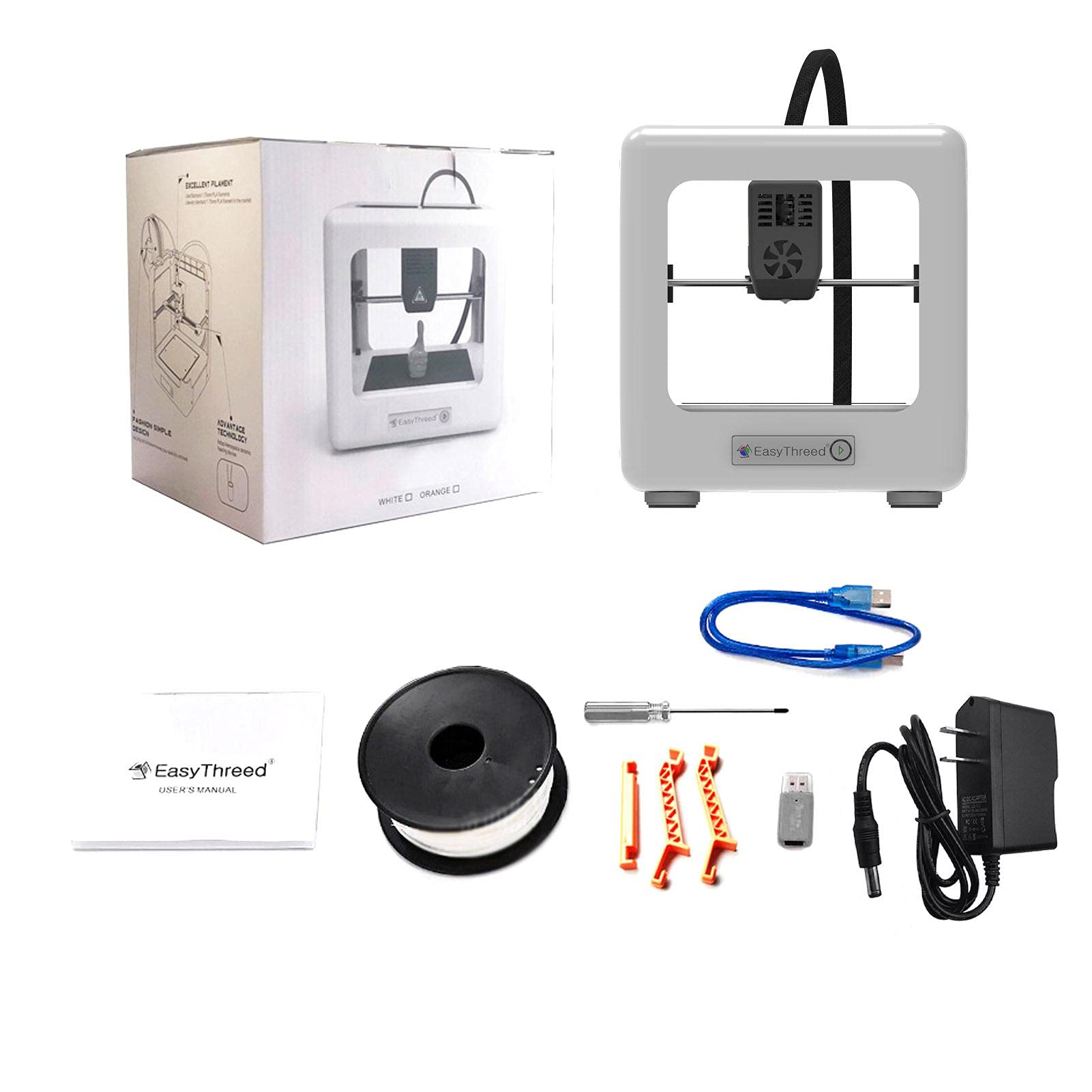 Telituny Nano 3D Printer - FDM Mini Fully Assembled 3D Printer Household Educational DIY Kit 90100110mm PLA Consumables for Children and Families(US Plug)