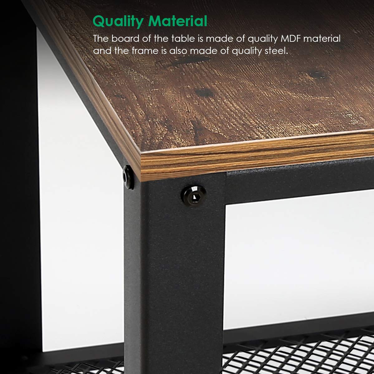 TomCare End Table 2-Tier Side Table with Storage Shelf Small Tables Living Room Square Coffee Table Nightstand Metal Frame Bedside Table Multipurpose for Home Office Living Room Bedroom