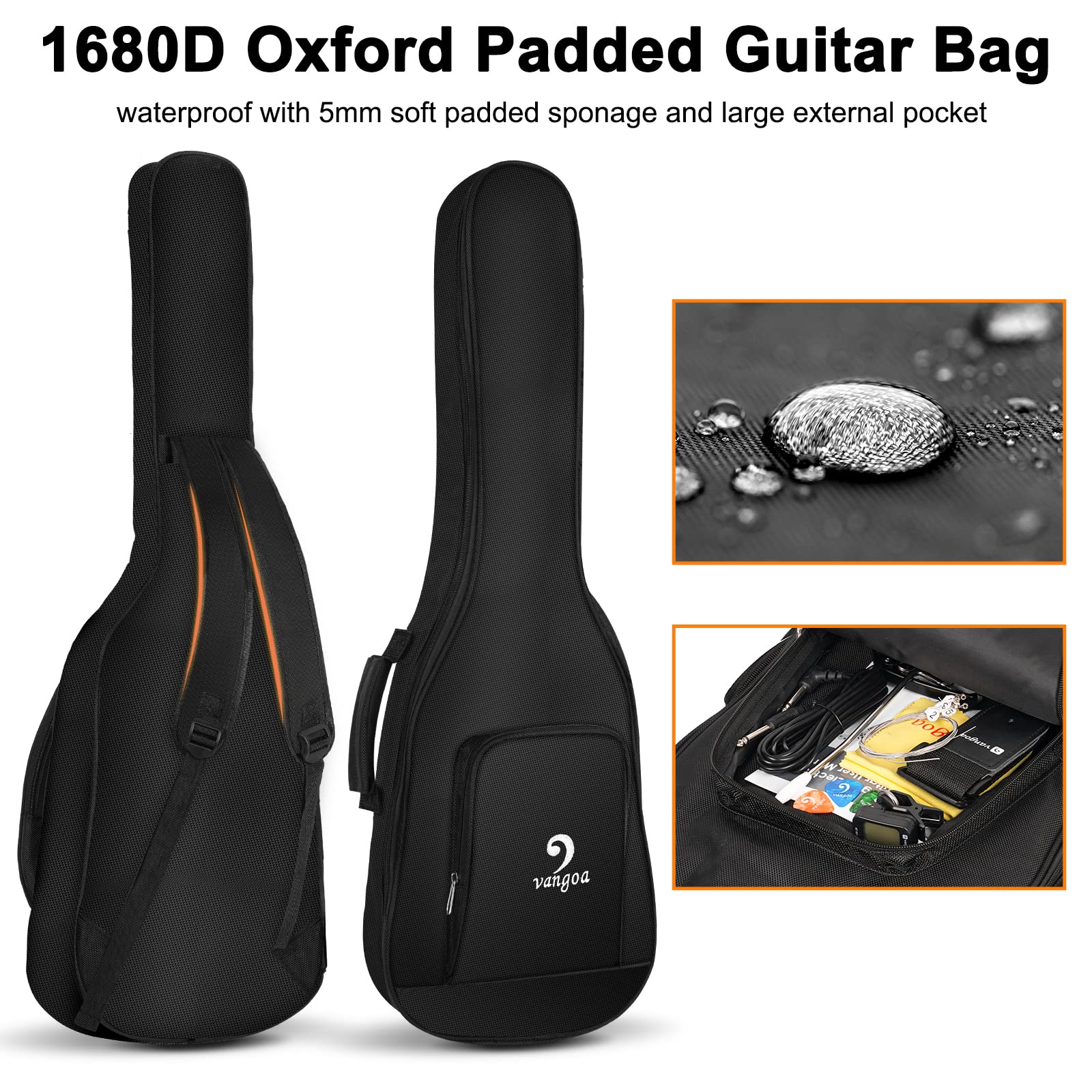 Vangoa Electric Bass Guitar Full Size 4 Strings Standard Bass PB Style Beginner Kit Sunburst for Starter Adults Kids with Gig Bag Cable Extra Strings Strap