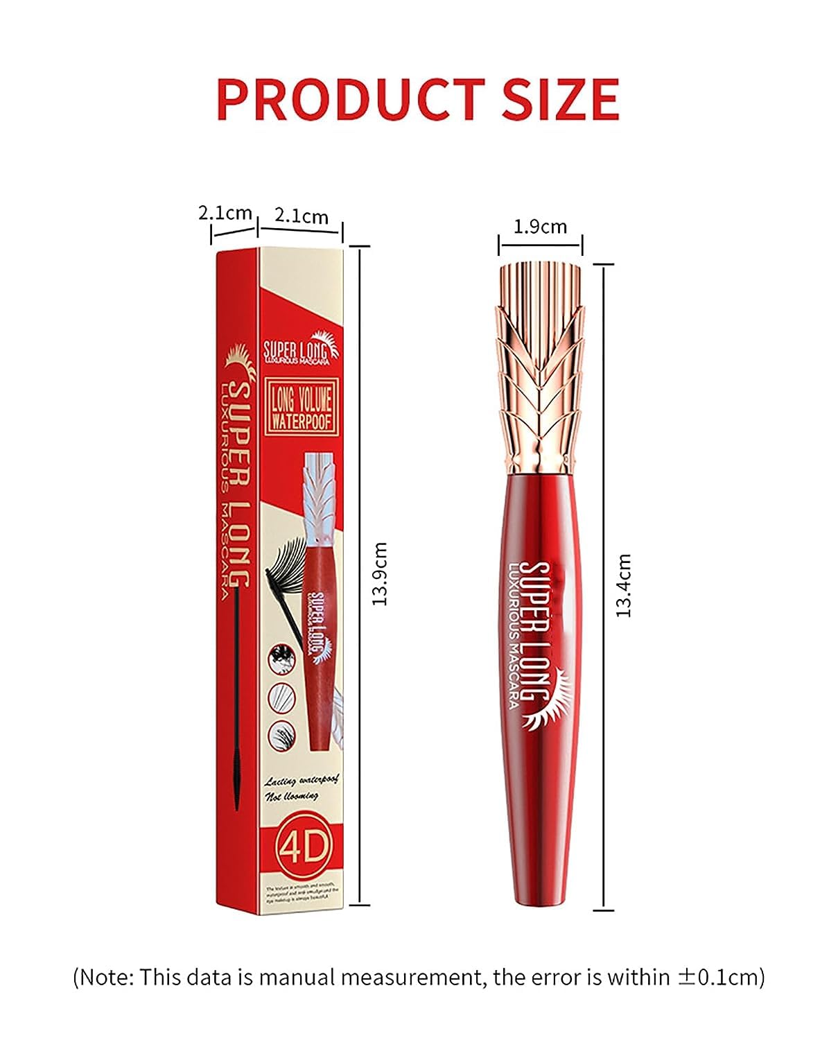 Super Long Mascara, 4d Waterproof And Sweat Proof Mascara, Super Long Luxurious Mascara, Stereo Lengthening Mascara,Yanquina Drying And Not Sticky Mascara For Women