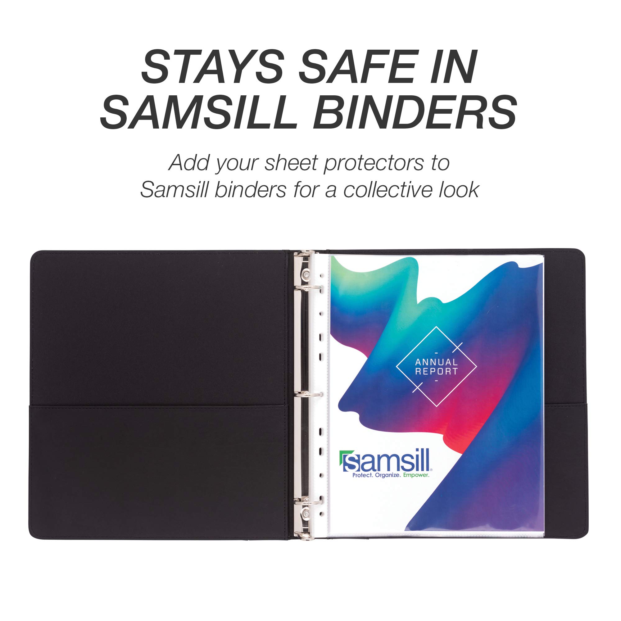 Samsill 50 Pack Standard Weight 11 Hole Clear Sheet Protectors, Acid Free Archival Safe, 8.5 x 11 inches, Top Loading