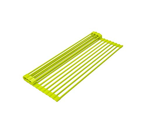 True & Tidy, Multi-Purpose Over The Sink Roll-Up Drying Rack, DR-881, Lime