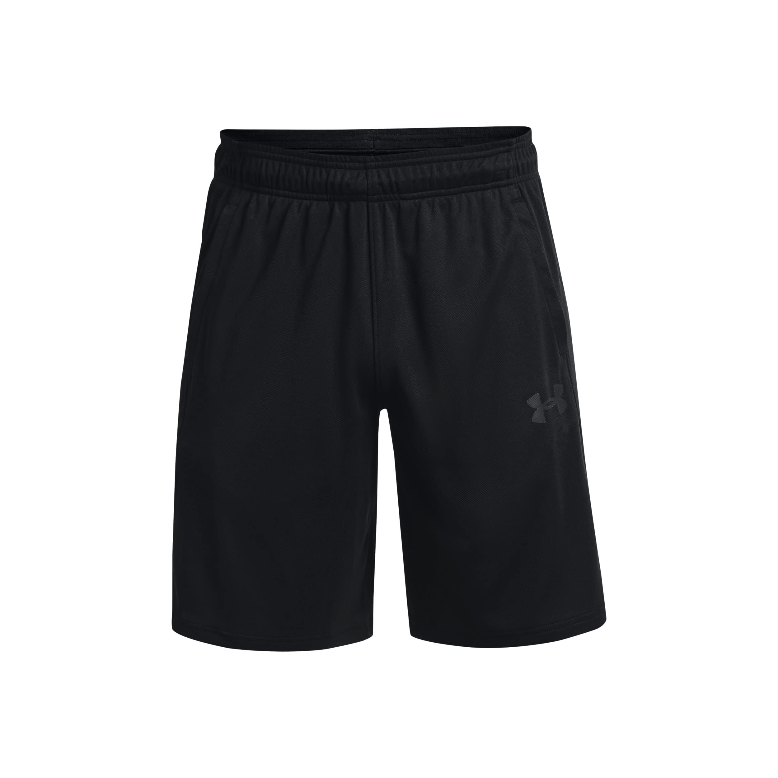 Under Armour Men's Baseline Basketball 10-Inch Shorts, Black (001)/White, Large