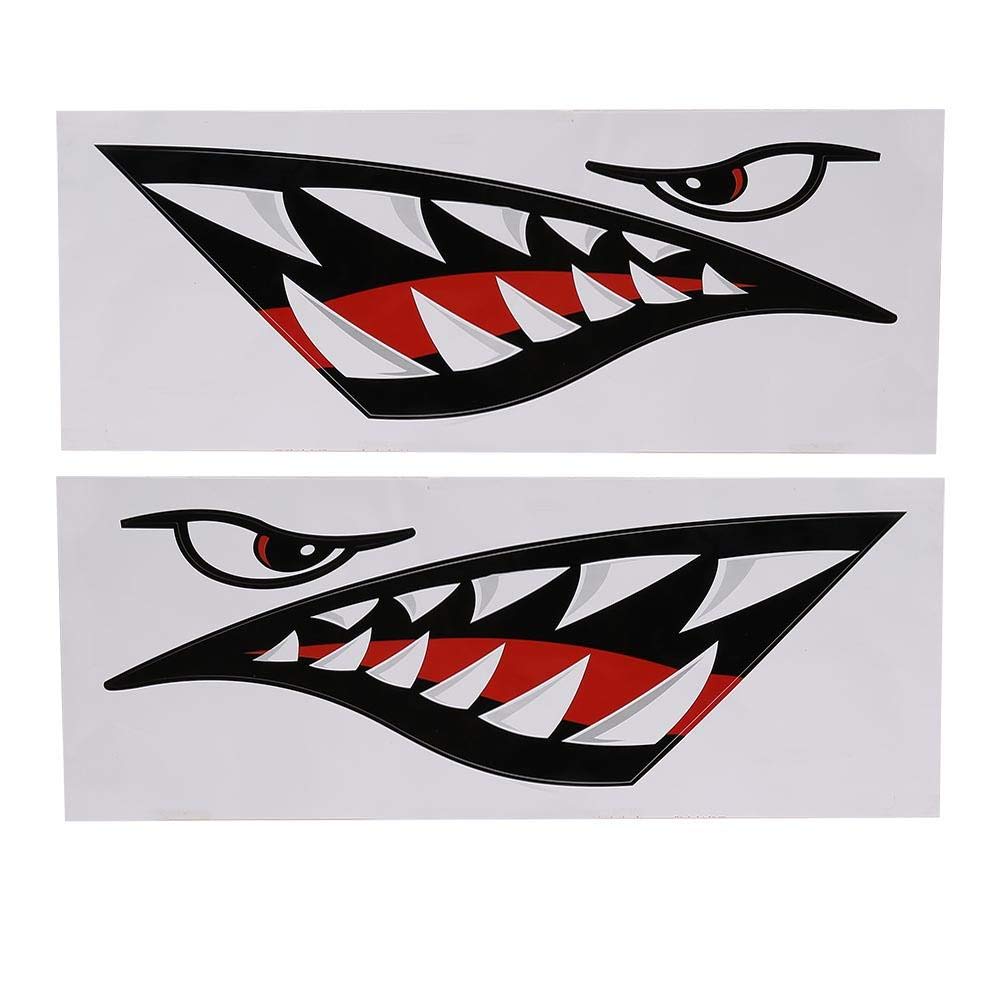 Wbestexercises Shark Teeth Mouth Stickers,2pcs Waterproof DIY Funny Shark Teeth Mouth Sticker Decal Car Kayak Boat Truck Decoration