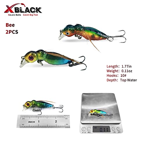 XBLACK Hard Fishing Lures Set 20PCS Minnow Popper Jointed Frog Cicada Cricket Baits for Beginner Starter, XBLACK Baits, Catch Big Fish!