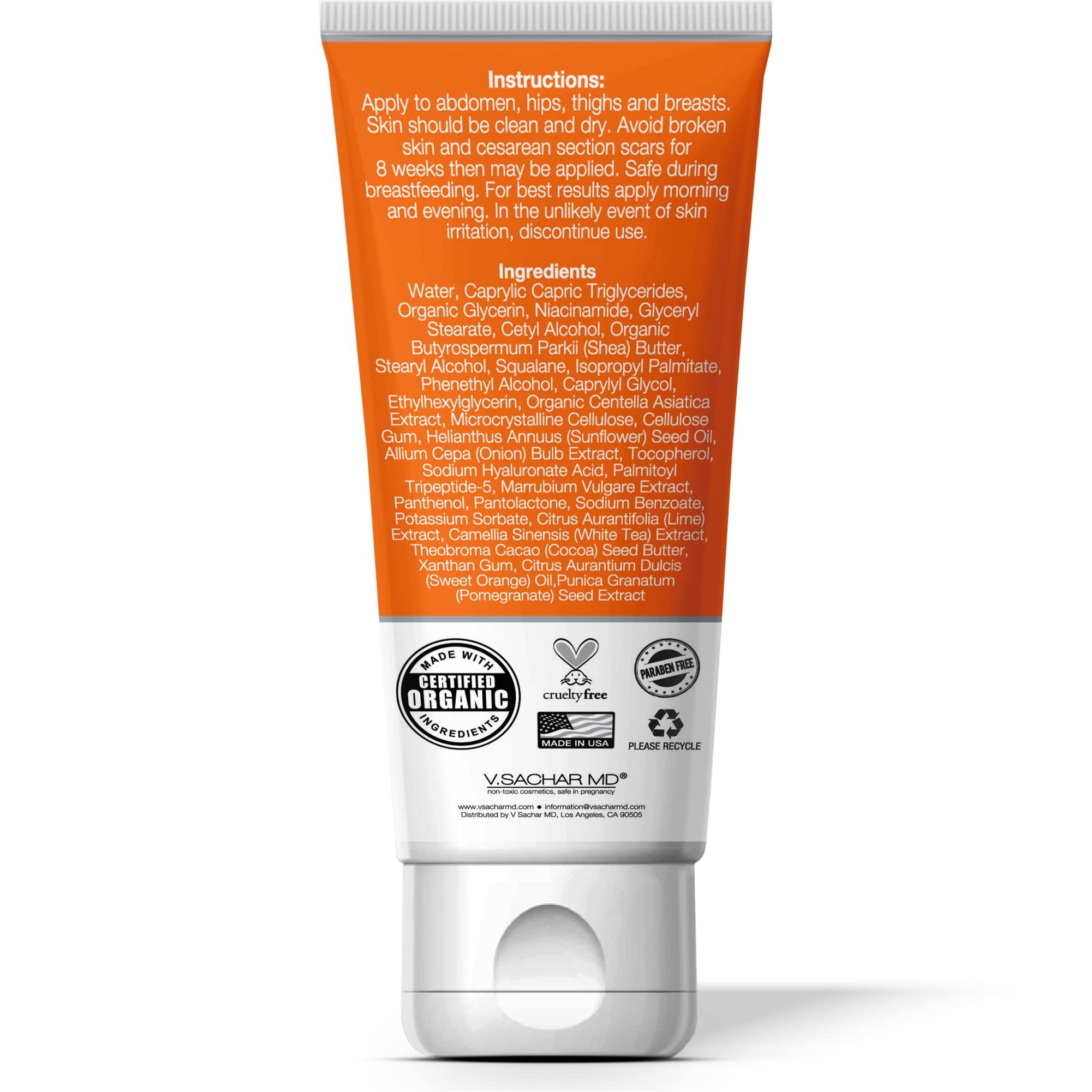 V.SACHAR MD Maternity Stretch Mark Cream: Effective Stretch Mark Treatment for Preventing & Erasing Stretch Marks | 4 Fl Oz
