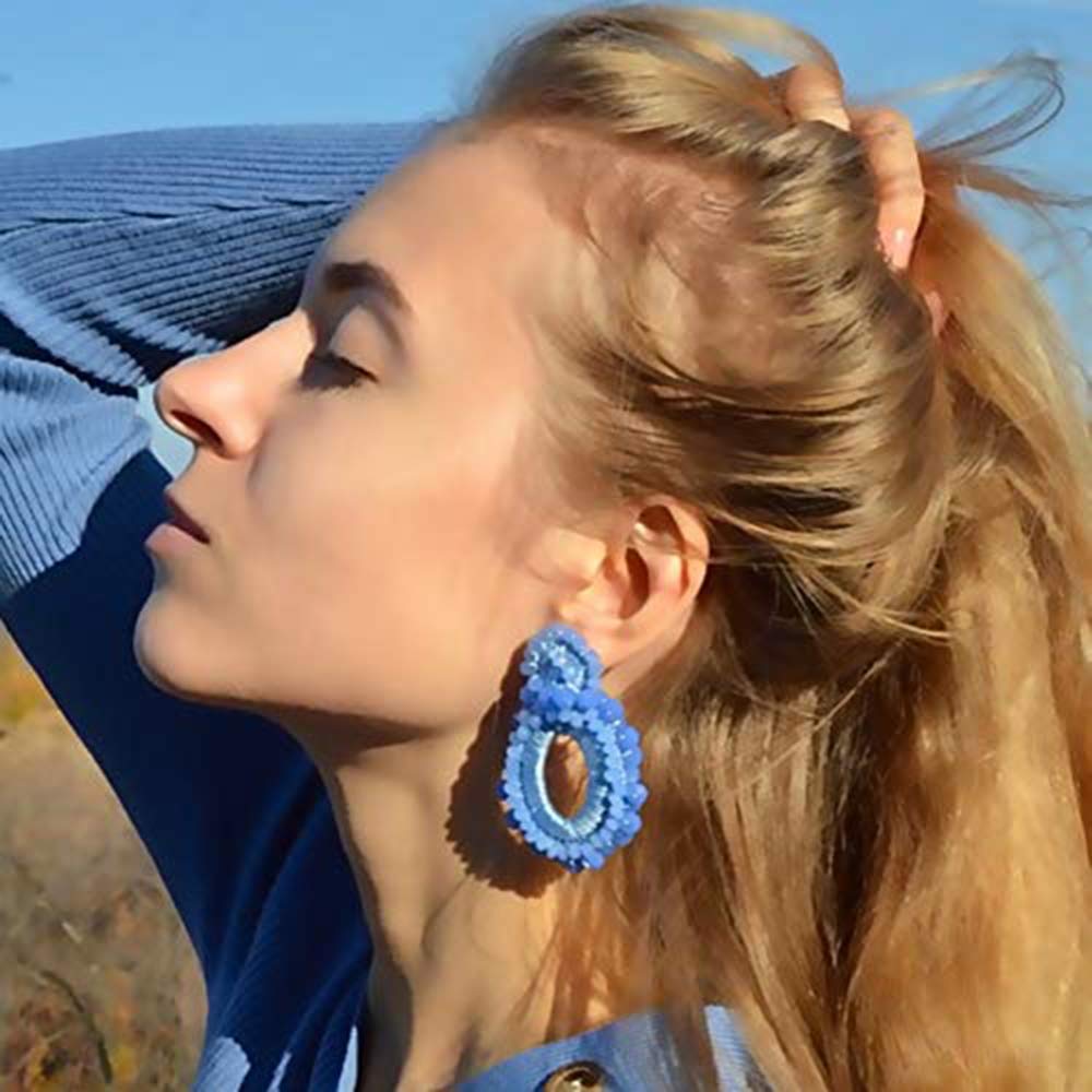 Statement Drop Earrings - Bohemian Beaded Teardrop Dangle Earrings Gift for Women