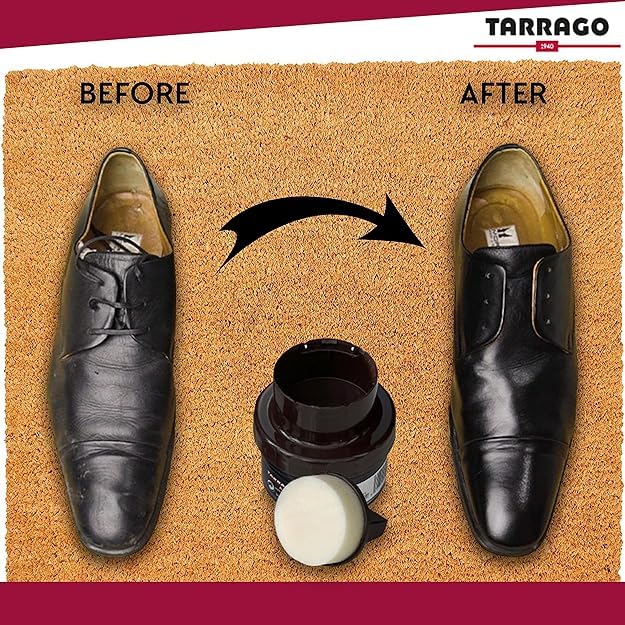 Tarrago Self Shine Shoe Polish with Applicator β Quick Shine Shoe Cream for Leather Boots and Shoes - 1.76 Fl. Oz β Black #18