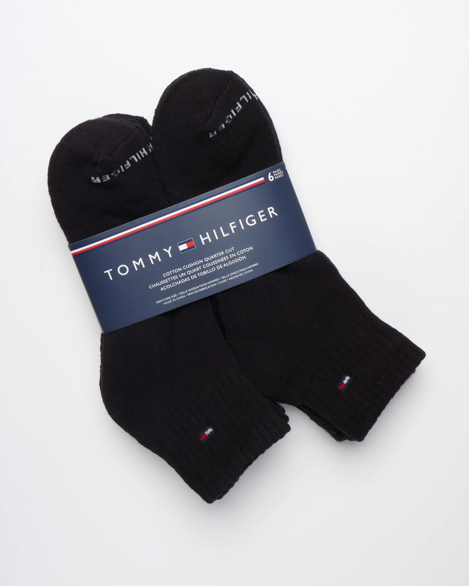 Tommy Hilfiger Men's Athletic Socks - Performance Cushion Quarter Cut Ankle Socks (6 Pack)
