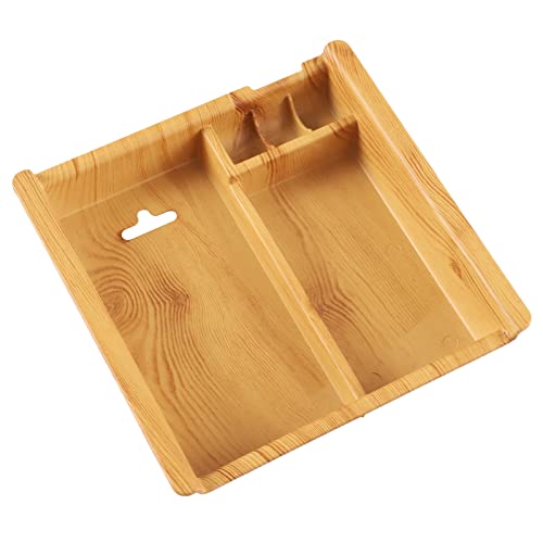ZHOL Wood Grain Center Console Accessory Organizer Tray, Compatible with Toyota Tacoma 2016 2017 2018 2019 2020 2021 2022 2023 Armrest Box Insert Tray