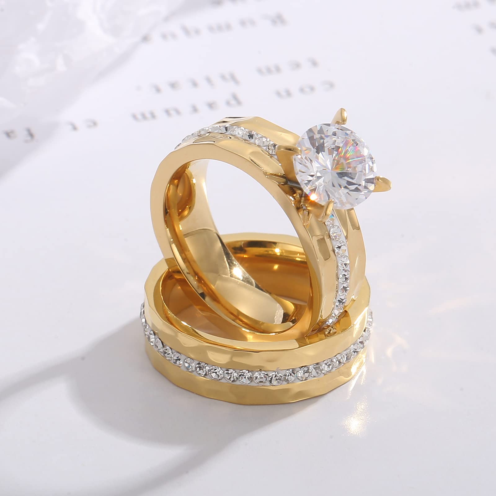 Vimimon 18K Cubic Zirconia Engagement Rings for Women,Gold Plated/Sterling Silver Wedding Promise Rings Wedding Band Jewelry for her Size 6-12