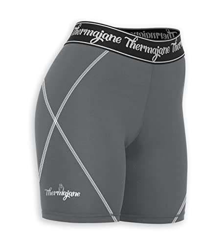 Thermajane Compression Shorts for Women Athletic Spandex Volleyball Shorts Women (Large, Steel Grey)