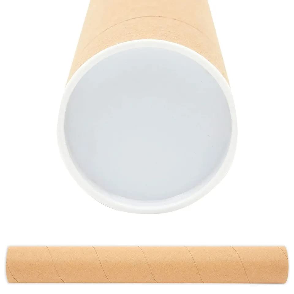 supplyhut 50 - 2" x 20" Round Cardboard Shipping Mailing Tube Tubes With End Caps