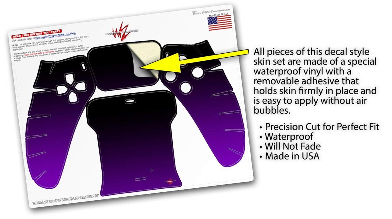 WraptorSkinz Skin Wrap compatible with Sony PS5 DualSense Controller Smooth Fades Purple Black (CONTROLLER NOT INCLUDED)