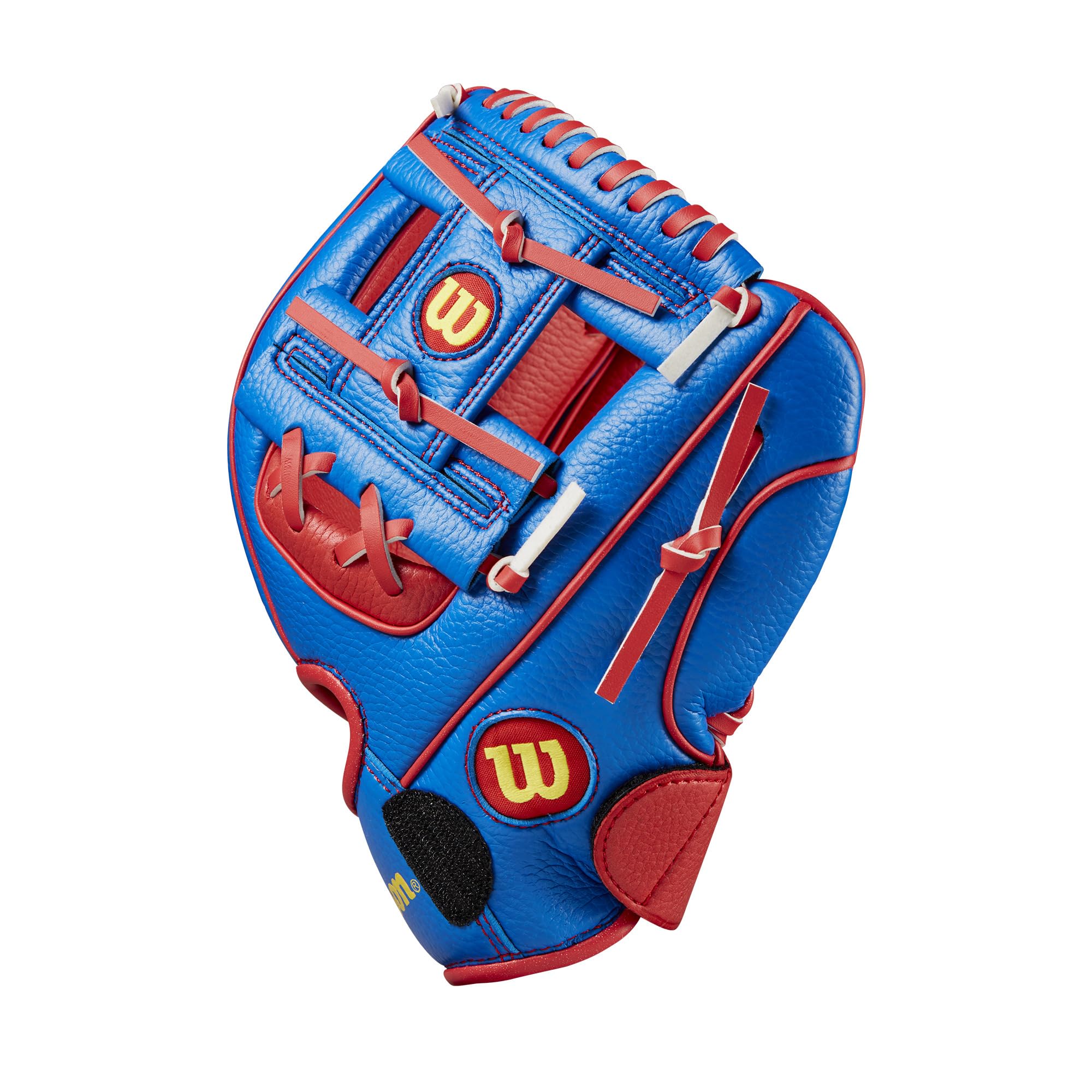 Wilson 2024 A200™ EZ Catch™ Royal 10” T-Ball Glove - Left Hand Throw, Royal/Red/Yellow