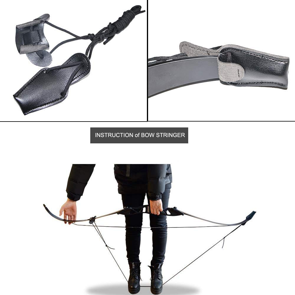 TOPARCHERY Archery 60" Takedown Hunting Recurve Bow and Arrow Set for Adults Practice Competition Longbow Kit 30-50lbs with 6pcs Arrows Right Hand Black