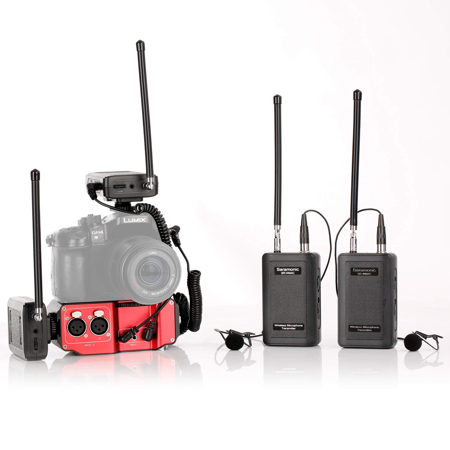 Saramonic SR-WM4C Wireless Lavalier Microphone System for Canon 6D 600D 5D2 5D3 Nikon D800 Sony DV DSLR Camcorders
