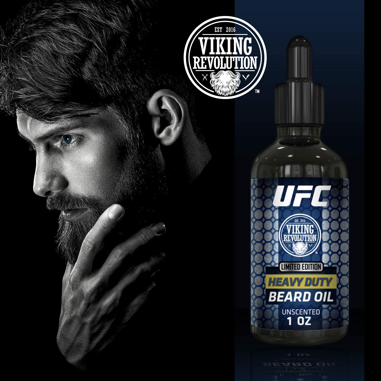 UFC Heavy Duty Beard Oil for Men - All Natural Unscented Argan, Jojoba Oils & Castor Oils - Softens, Smooths & Strengthens Beard Growth - Grooming Beard Conditioner