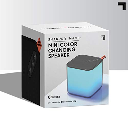 Sharper Image Mini Color Changing Speaker, Sync to Smartphone or Tablet with Bluetooth, Impressive Sound Quality, Stream 4 Hours per Charge, Rechargeable, LED, Speakerphone