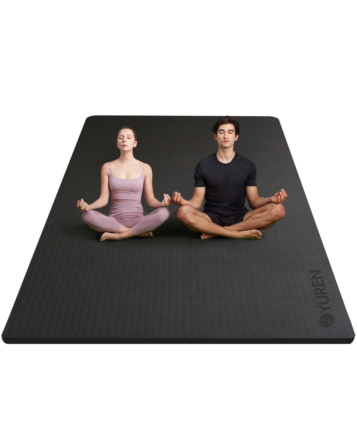 YR Yoga Mat Thick Large Exercise Mat 1/2 Inch 78"x51" Extra Wide Workout Mat for Home Gym, Comfort Yoga Mat Non Slip Floor Stretching Mat - Black