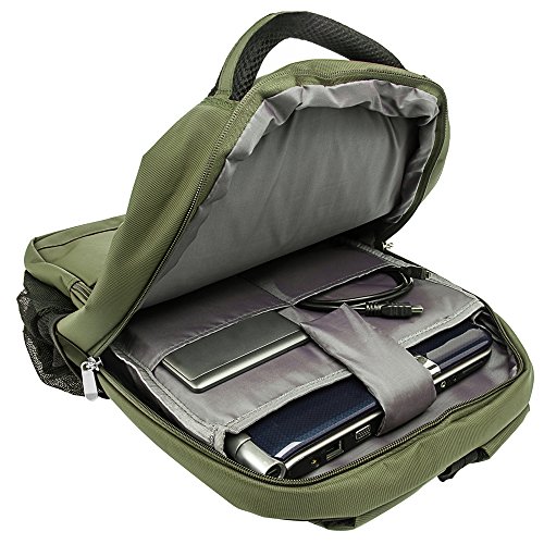 Vangoddy Germini 15.6 Inch Laptop Backpack Casual Daypack for Acer Aspire, Chromebook 15, Asus Aspire E5, ROG, Razer Blade, Toshiba Satellite, Tecra Series 14 inch 15.6 inch Laptop, Olive Green