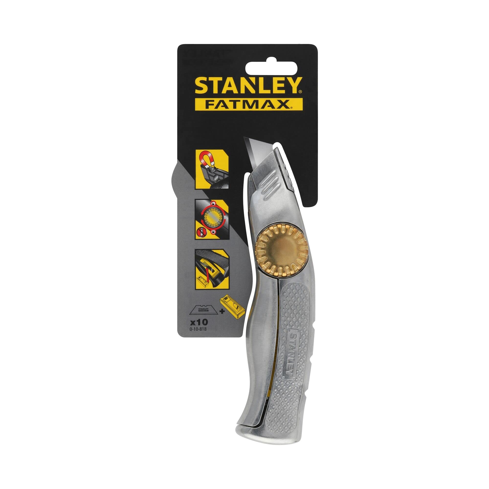 Stanley 0-10-818 Snap Off Knife"Pro" with fixed blade, Silver