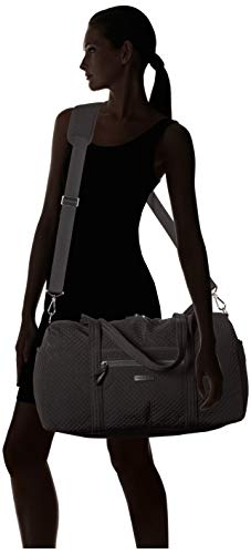 Vera Bradley Women's Microfiber Medium Travel Duffle Bag, Classic Black, One Size