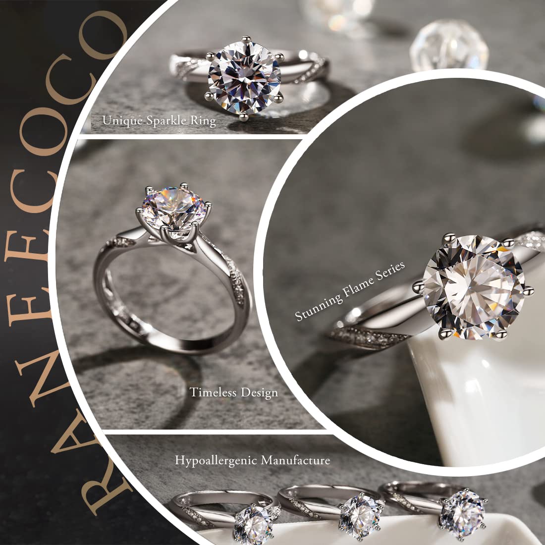 Stunning Flame 0.75ct Solitaire Engagement Ring White Gold Plated Sterling Silver Cubic Zirconia Wedding for Women | Excellent Cut, D Color, FL Clarity & Exquisite Polish| Size 7