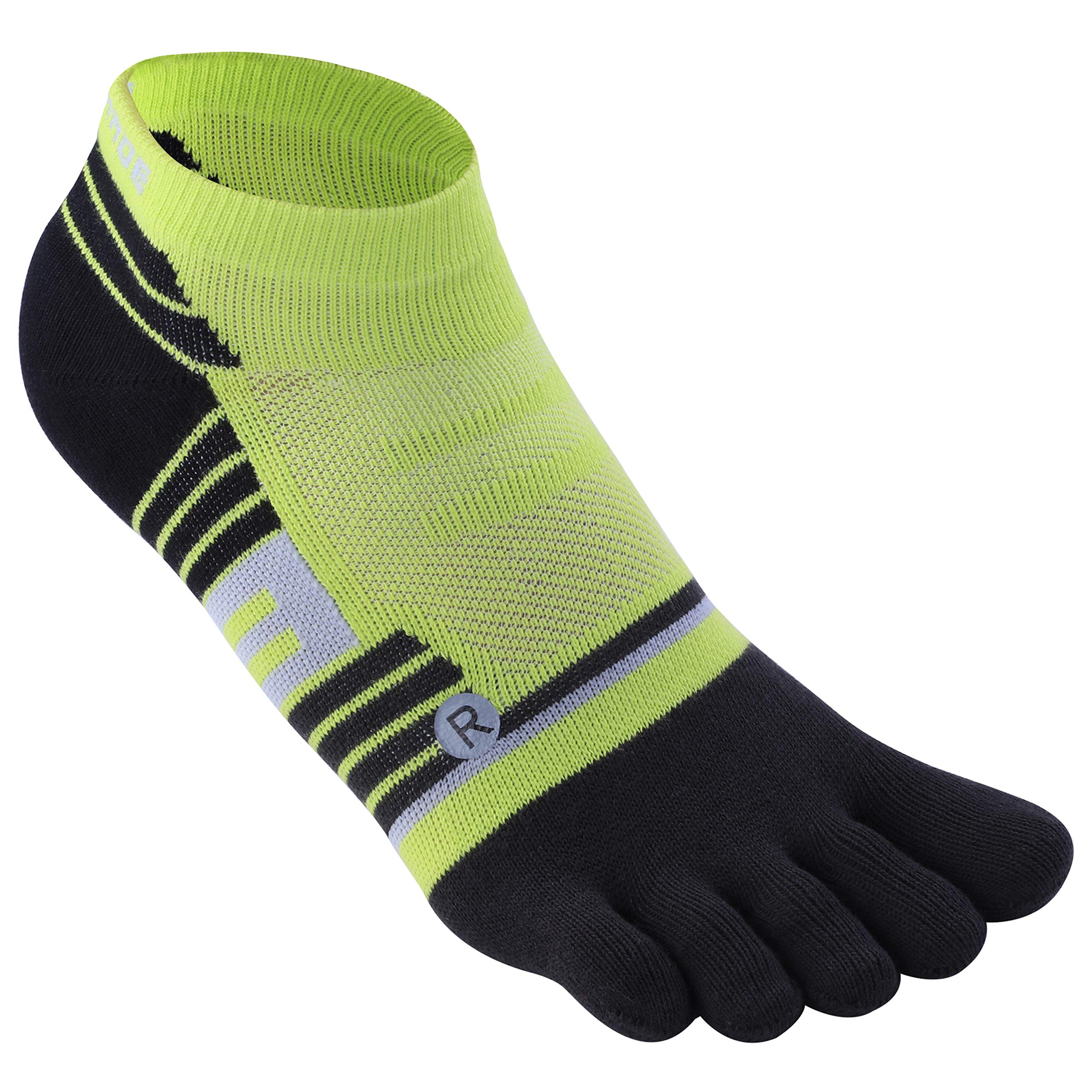 UGUPGRADE Toe Separator Socks Women & Men Ankle Low Cut No Show Socks for Running (Green)
