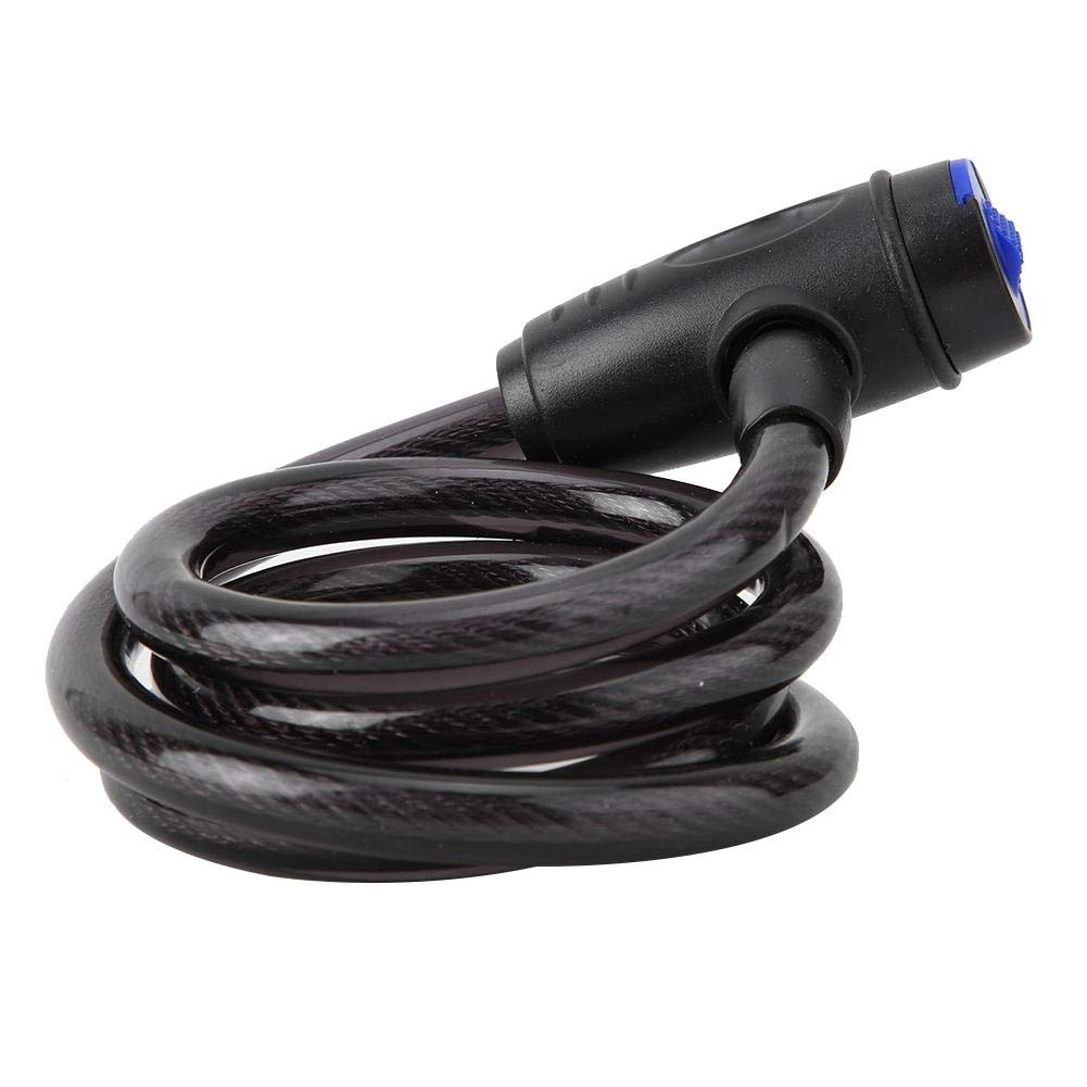 Wear-Resistant with Mounting Bracket Anti-Theft Bike Lock, Black Durable Bike Lock, Coiled Bike Locks for Indoor Outdoor