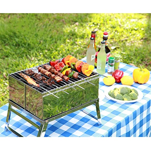 TAMYID Charcoal Grills, Stainless Steel Mini BBQ Grill Charcoal Grill Outdoor Portable Folding Barbecue, BBQ Grills