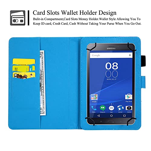 Universal Case for 7.0 Inch Tablet, Artyond Multi-Angle Viewing Stand with Card Slots Case for 6.8 inch Kindle Paperwhite 2021/Kindle Fire 7 2015-2022/Fire HDX7 and More 7 inch Tablet, Snow Leopard