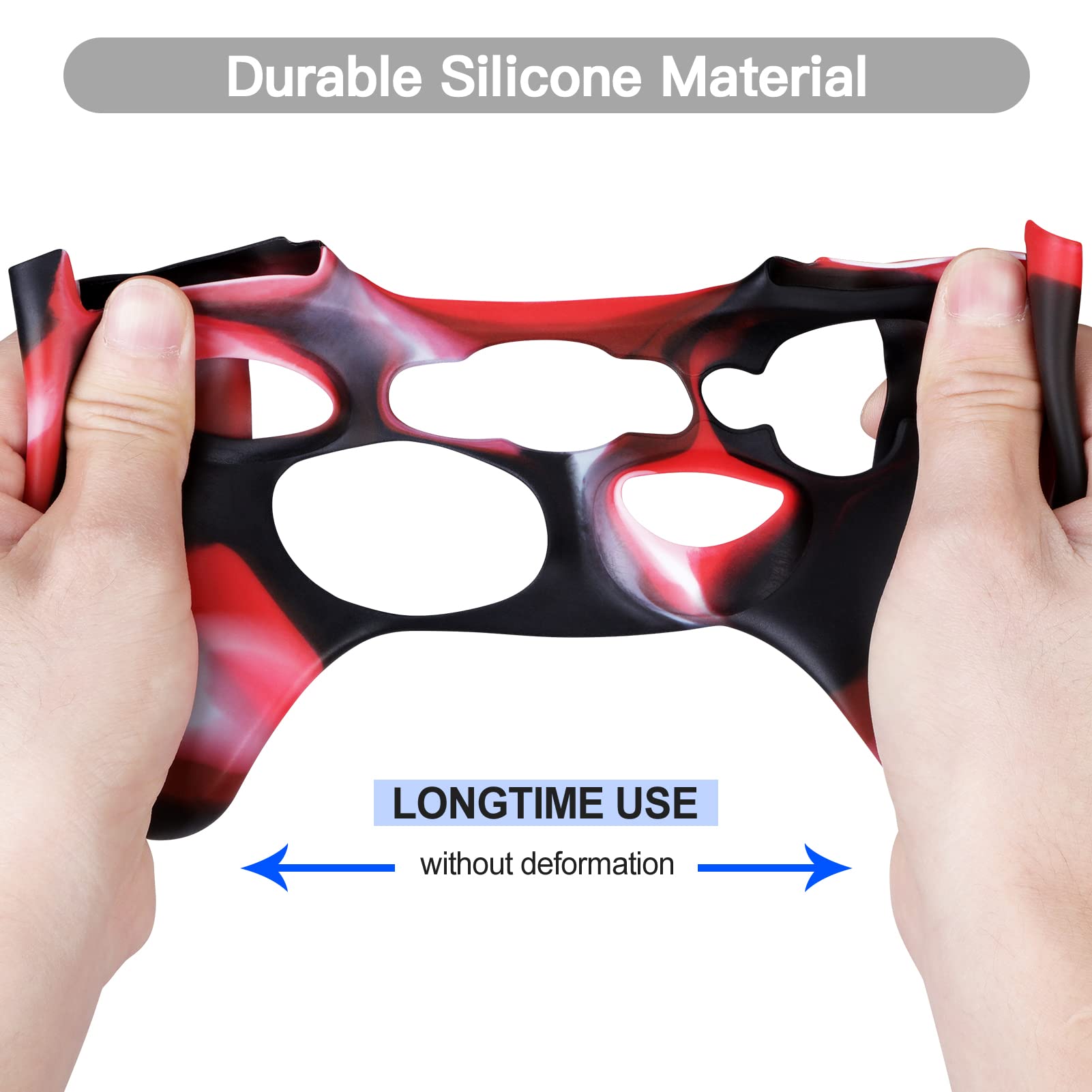 XNMOA Protective Skin for Xbox 360 Protector Cover Case for Xbox Accessories Set, Anti-Slip Soft Comfort Silicone Skin Case Compatible with Xbox 360 Controller (Red Black White )