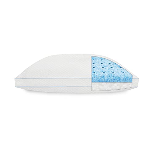 SensorPEDIC Luxury Dual Comfort Reversible Bed Pillow with 400 Thread Count Cotton Cover, Standard (Pack of 1), White