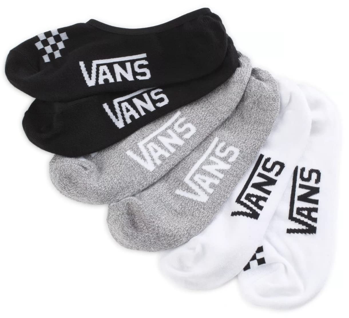 Vans | Canoodle, Super No-Show Socks, 3 Pair Pack. (as1, numeric, numeric_6_point_5, numeric_10, regular, regular, Geo Mix)