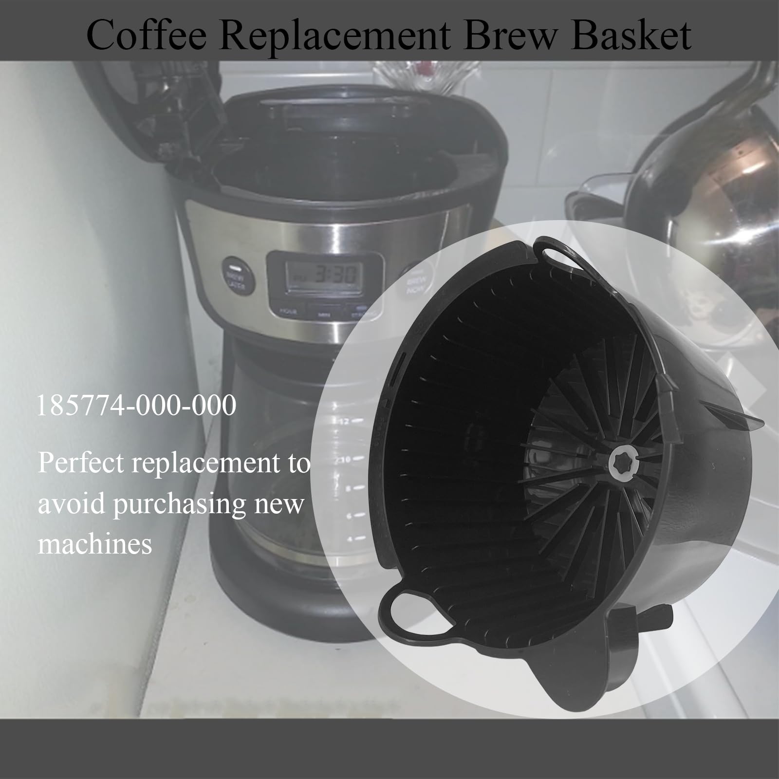 SURPOUF 185774-000-000 Coffee Replacement Brew Basket Fits for Mr. Coffee Replace Parts 112435-000-000, 112435000000, 112435 000 000