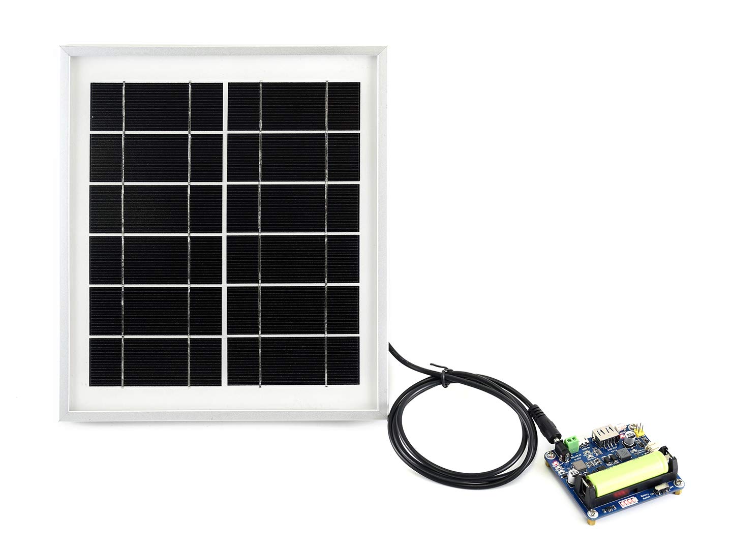 waveshare Solar Panel (6V 5W) with High Performance156 Monocrystalline Cell Toughened Glass Anodic Oxidation Aluminum Alloy for Use with Solar Power Manager